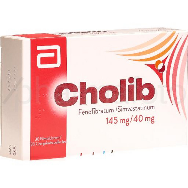 CHOLIB Fenofibrate / Simvastatin 145mg / 40mg Film-Coated Tablet 1's ...